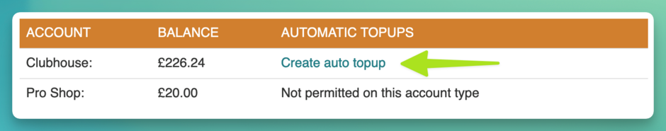 Automatic Top Ups
